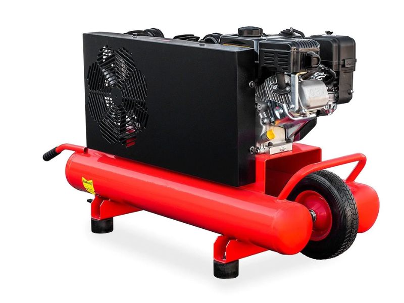 Compresor de aire tipo carretilla tanque doble a gasolina 10 gal y 6.5 ...