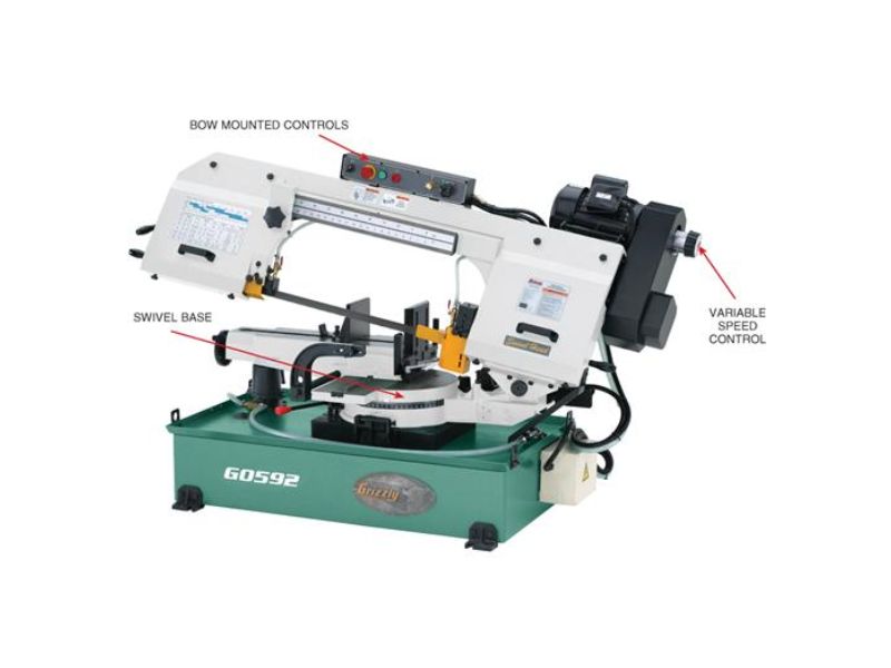 Sierra de cinta para corte de metales de 10" x 18" y 2 HP Grizzly G059 ...